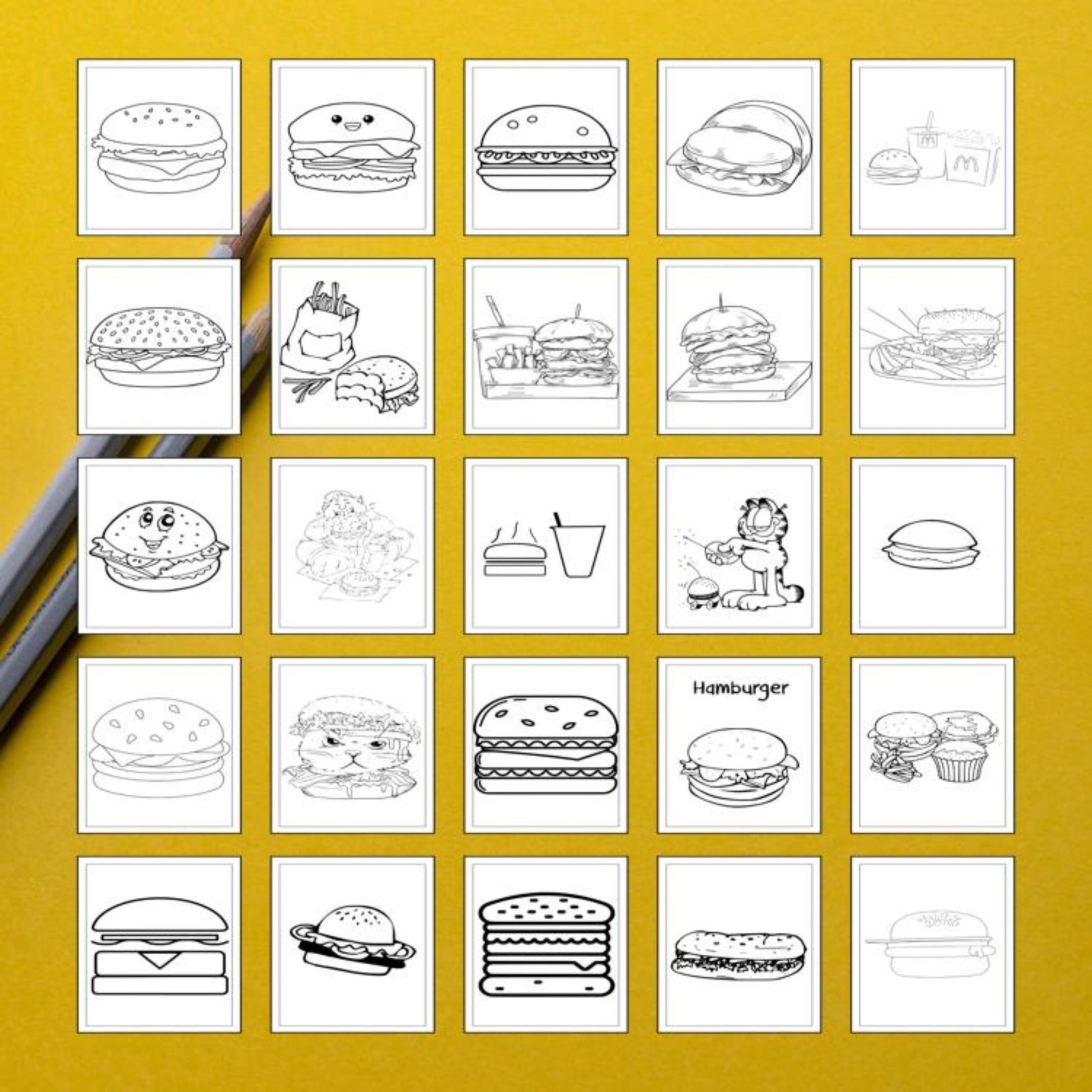 Printable Hamburger Coloring Pages for Kids & Adults | 90 Pages ...