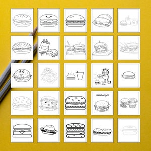 Printable Hamburger Coloring Pages for Kids & Adults | 90 Pages ...