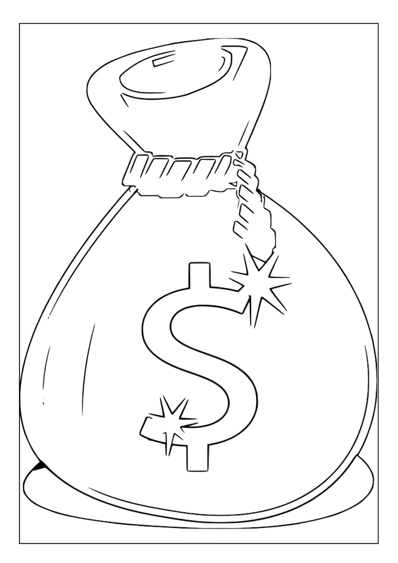 Printable Money Coloring Pages for Kids and Adults | 90 Pages | Instant ...