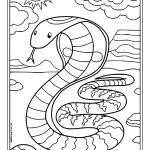 Printable Cobra Coloring Pages for Kids & Adults | 35 Pages | Instant ...