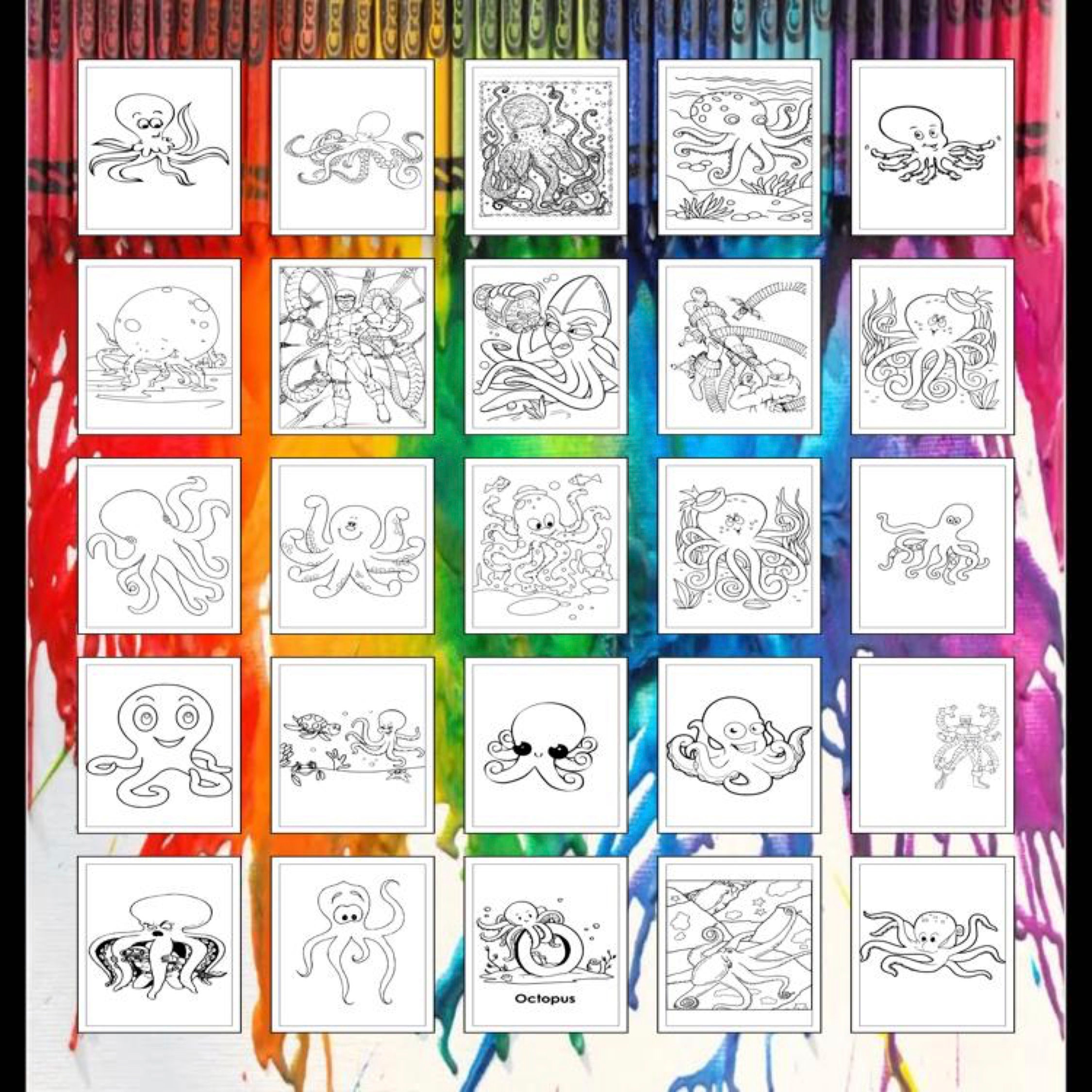 Printable Octopus Coloring Pages for Kids and Adults | 45 Pages ...