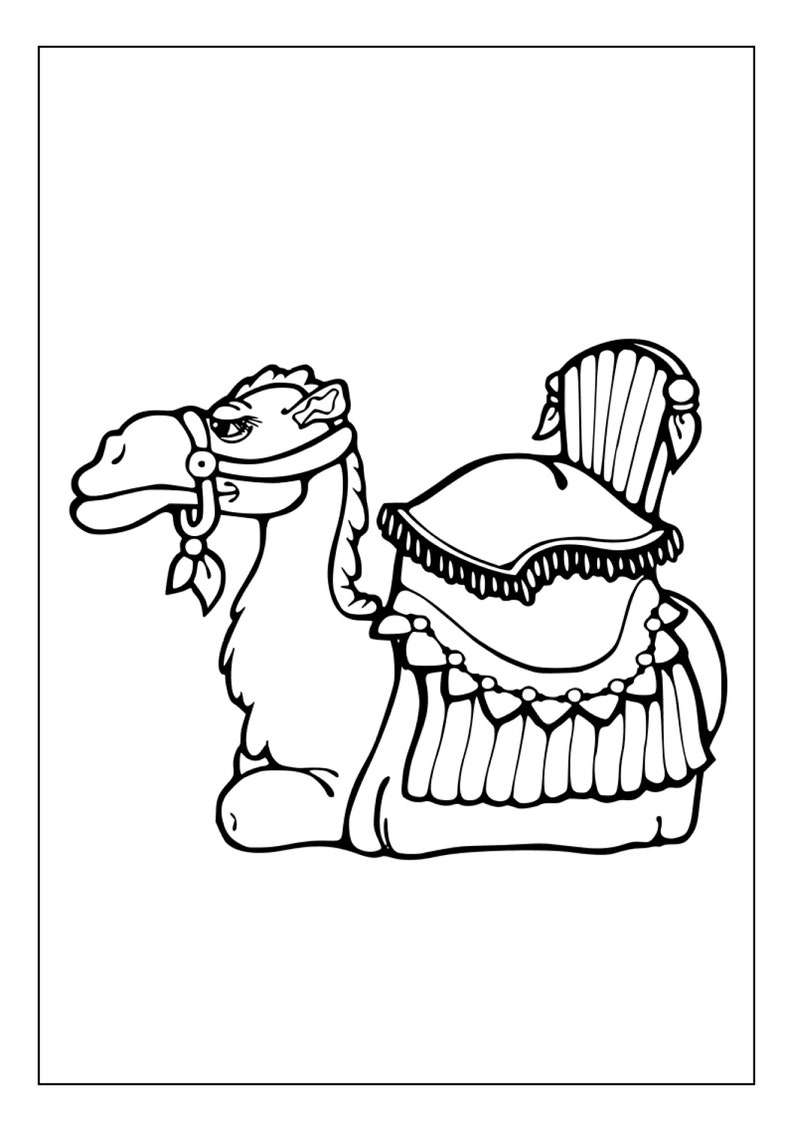 Printable Camels Coloring Pages for Kids & Adults | 50 Pages | Instant ...