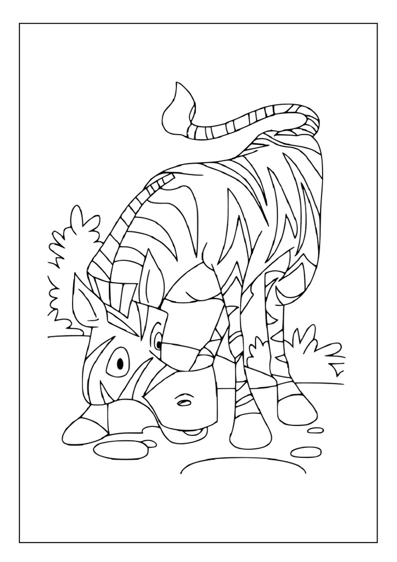 Printable Zebra Coloring Pages for Kids & Adults 35 Pages Instant ...