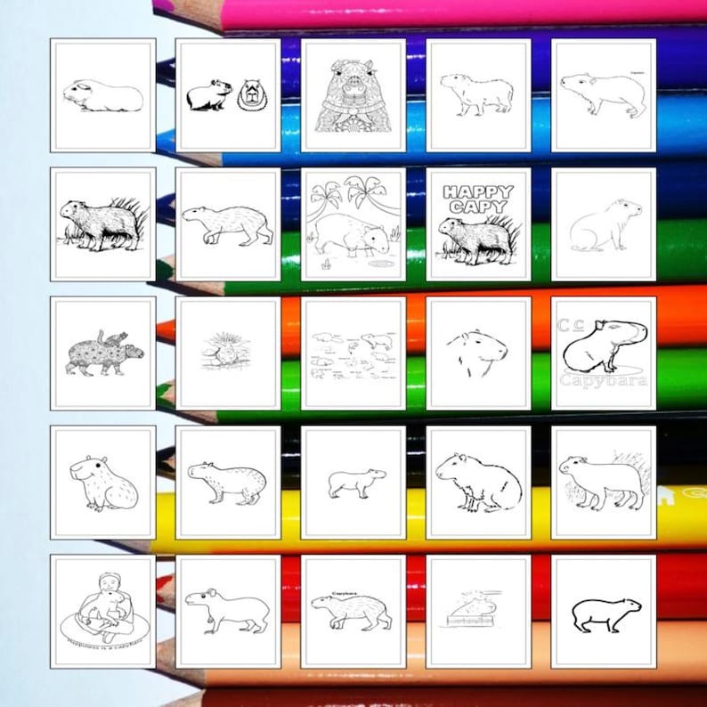 Printable Capybara Coloring Pages for Kids & Adults | 35 Pages ...