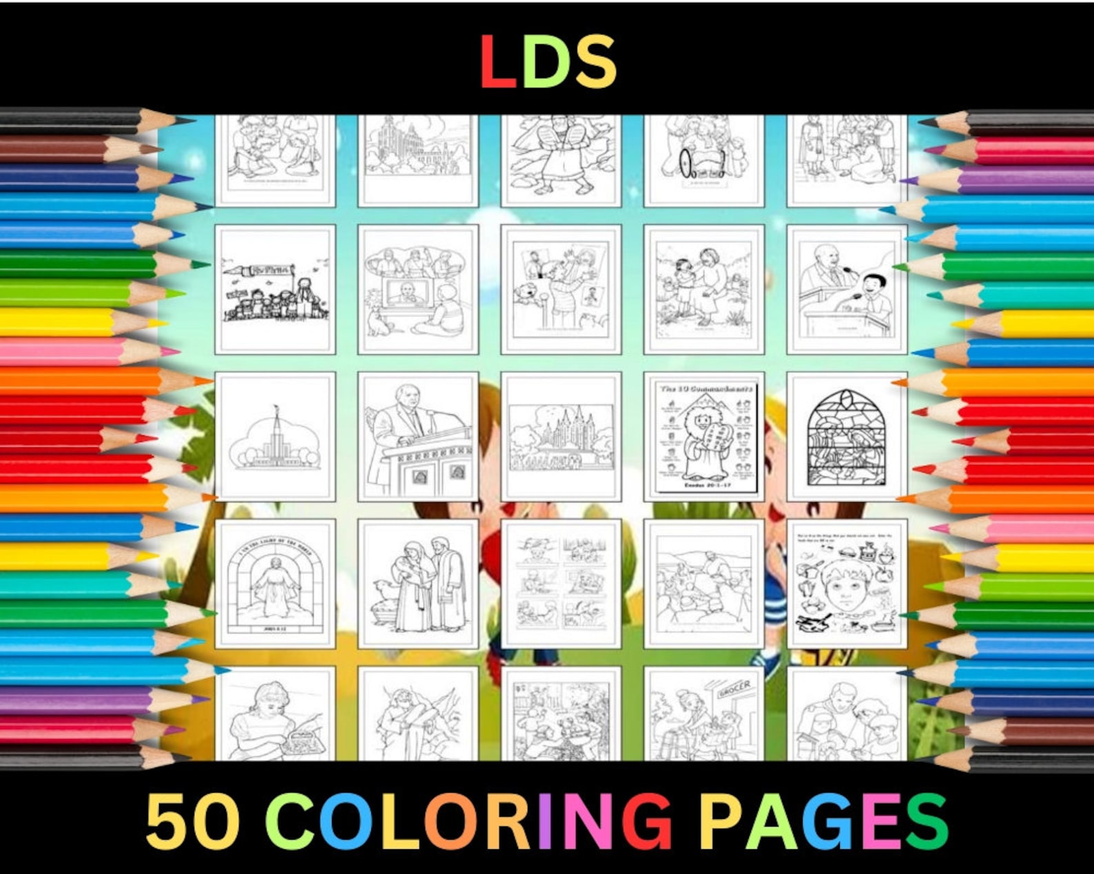 Printable LDS Coloring Pages for Kids & Adults | 50 Pages | Digital ...