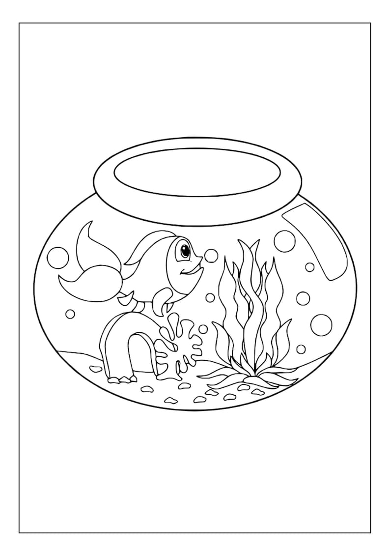 Printable Aquarium Coloring Pages for Kids & Adults | 30 Pages ...