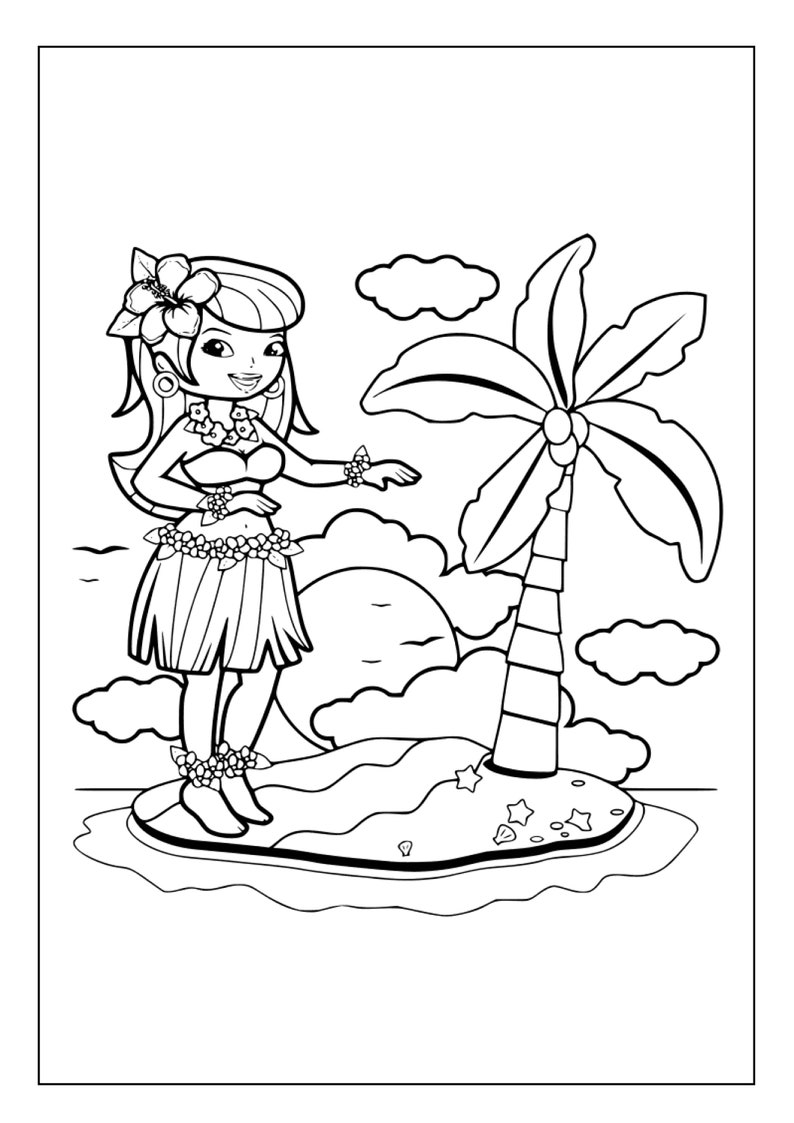 Printable Hawaii Coloring Pages for Kids & Adults | 65 Pages | Instant ...