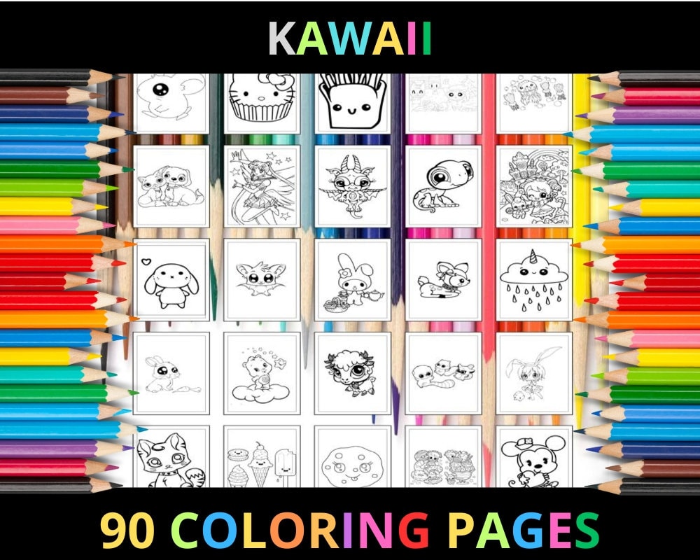 Printable Kawaii Coloring Pages for Kids and Adults | 90 Pages ...