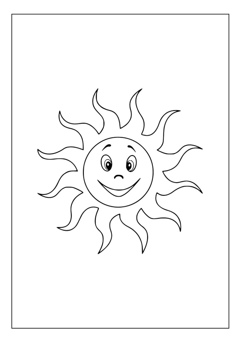 Printable Sun Coloring Pages for Kids & Adults | 29 Pages | Instant ...