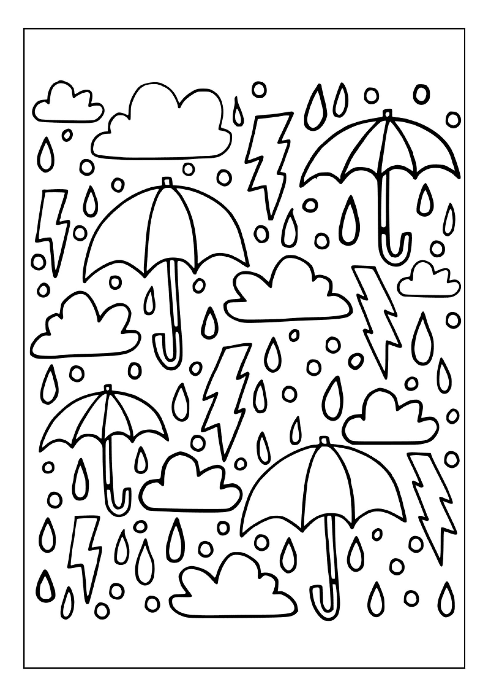 Printable Umbrella Coloring Pages for Kids & Adults |25 Pages | Instant ...