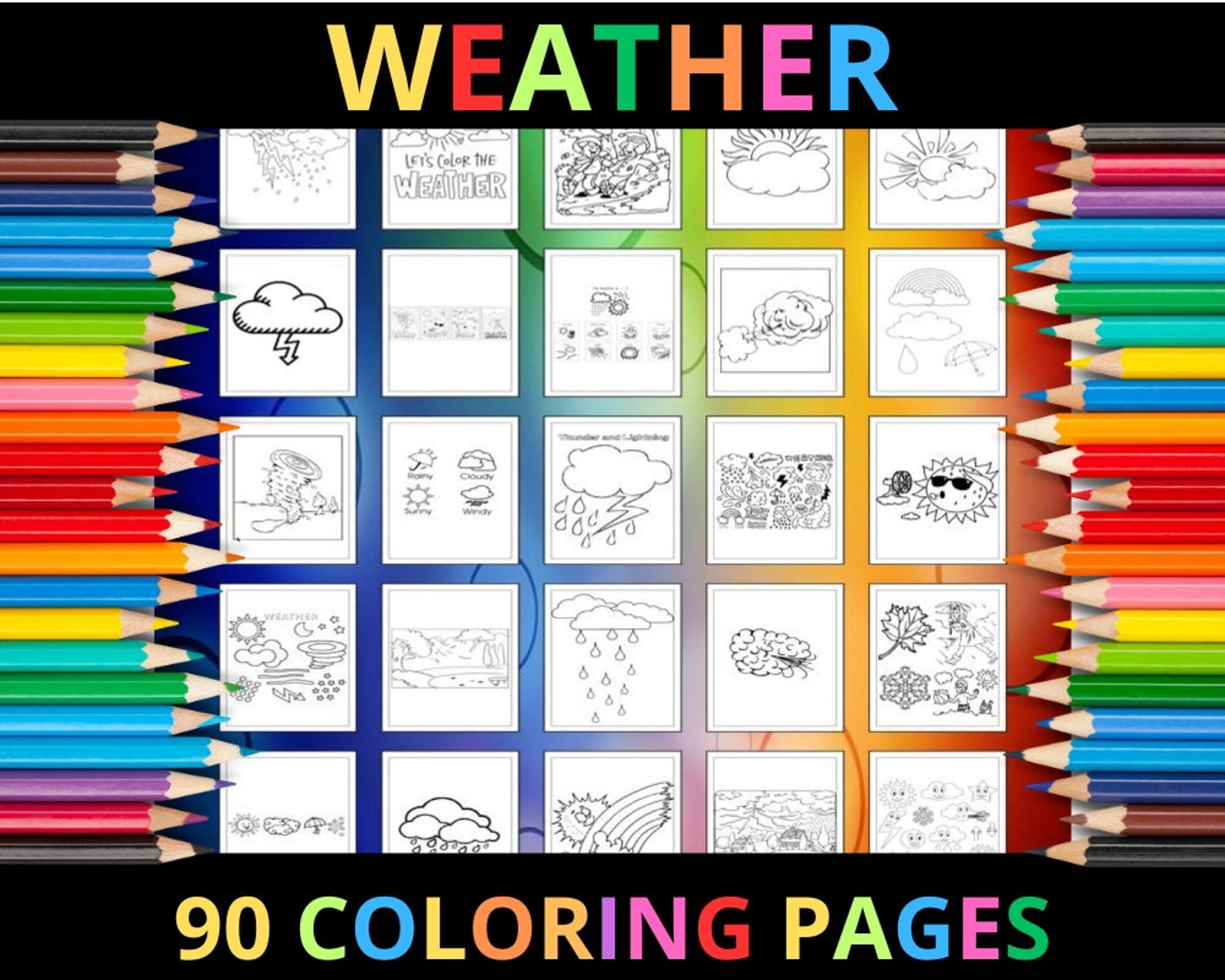 Printable Weather Coloring Pages for Kids and Adults | 90 Pages ...