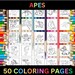 Printable Apes Coloring Pages for Kids & Adults | 50 Pages | Instant ...