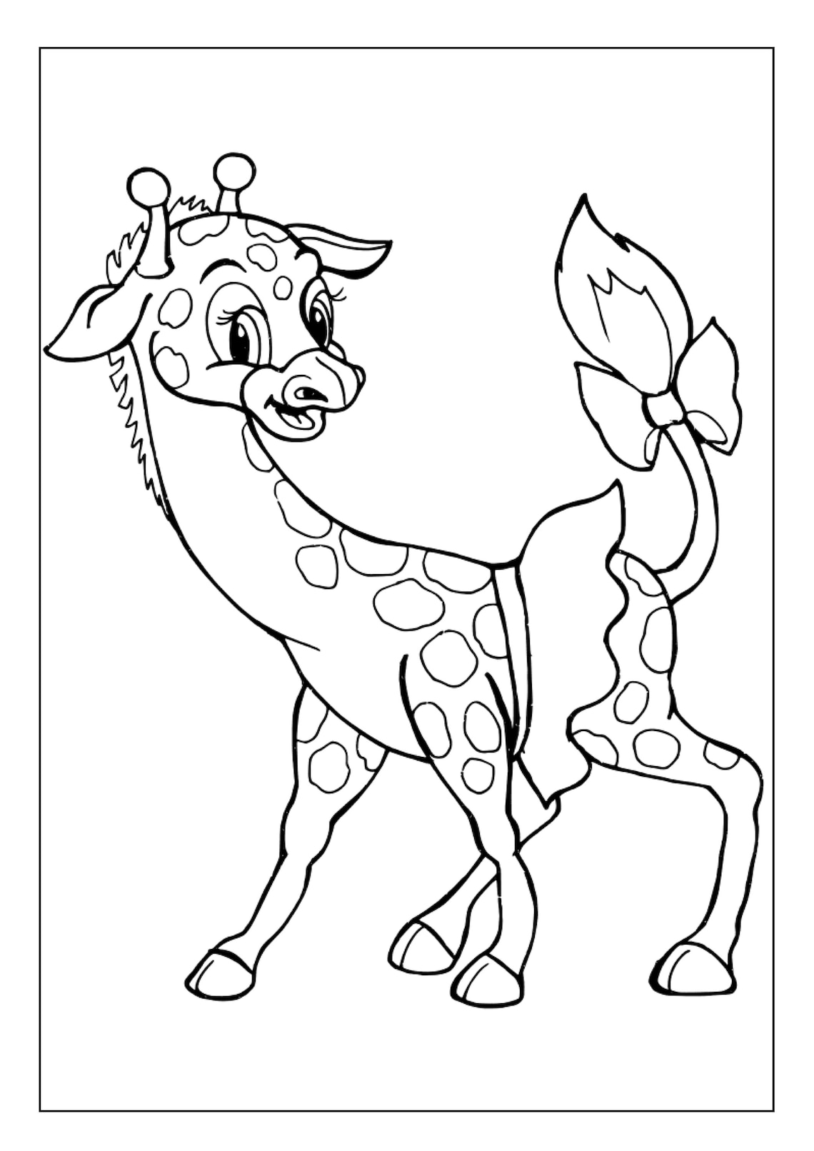 Printable Giraffes Coloring Pages for Kids and Adults 90 Pages Instant ...