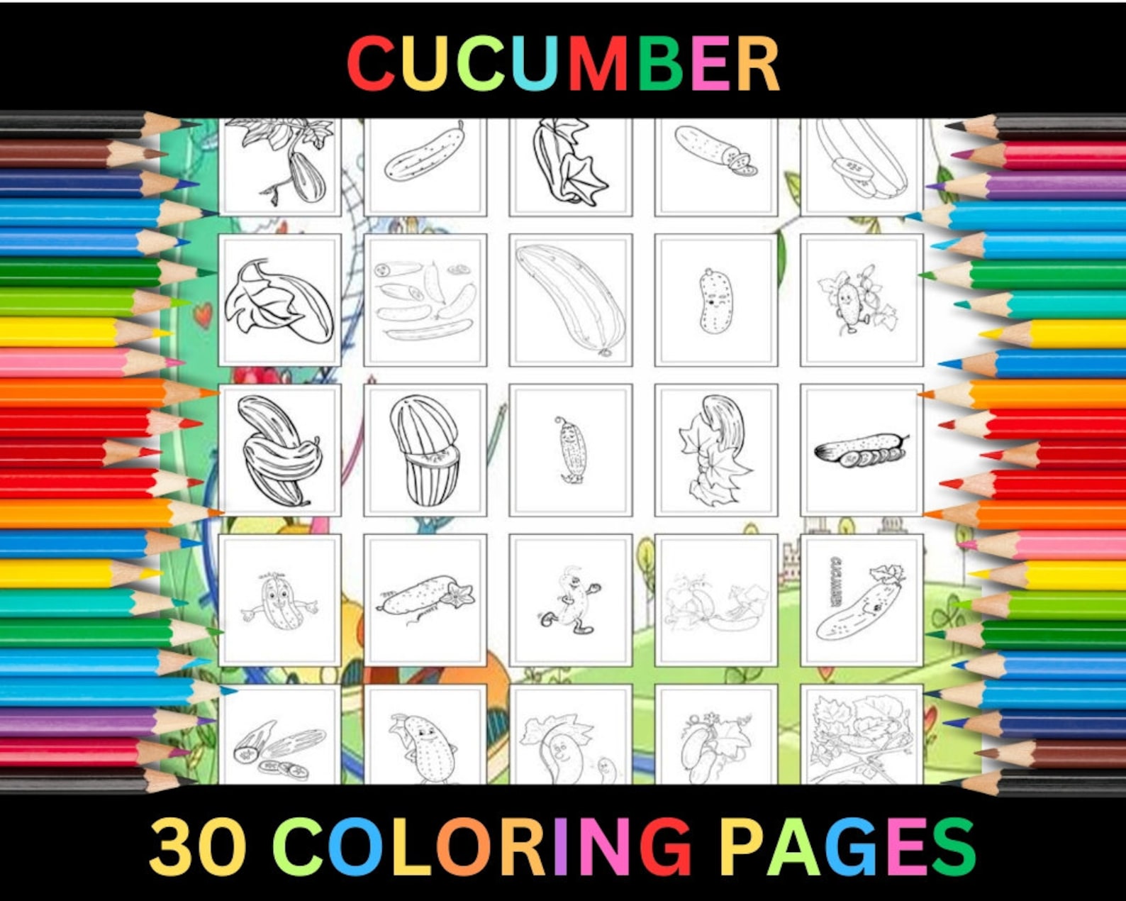 Printable Cucumber Coloring Pages for Kids & Adults | 30 Pages ...
