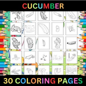Printable Cucumber Coloring Pages for Kids & Adults | 30 Pages ...