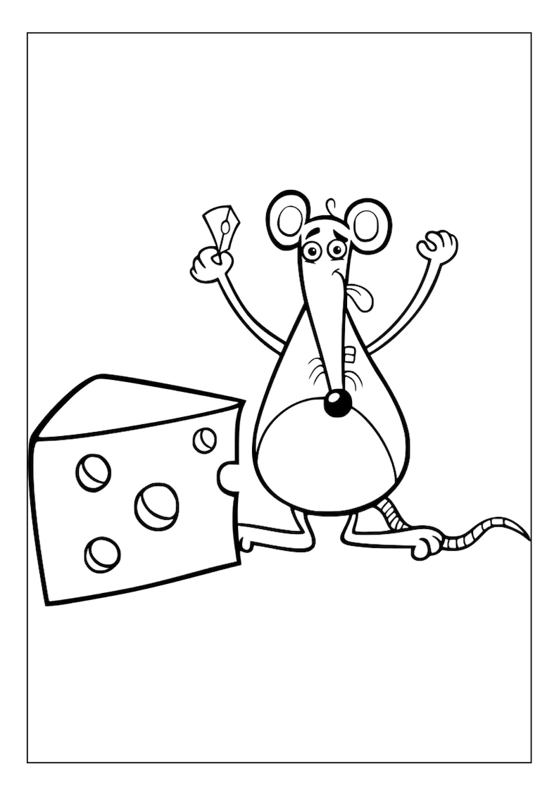 Printable Cheese Coloring Pages for Kids and Adults | 35 Pages ...