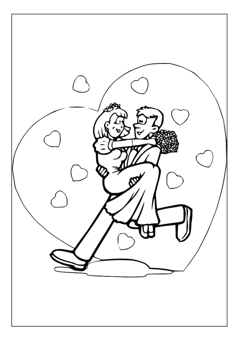 Printable Wedding Coloring Pages for Kids and Adults | 80 Pages ...