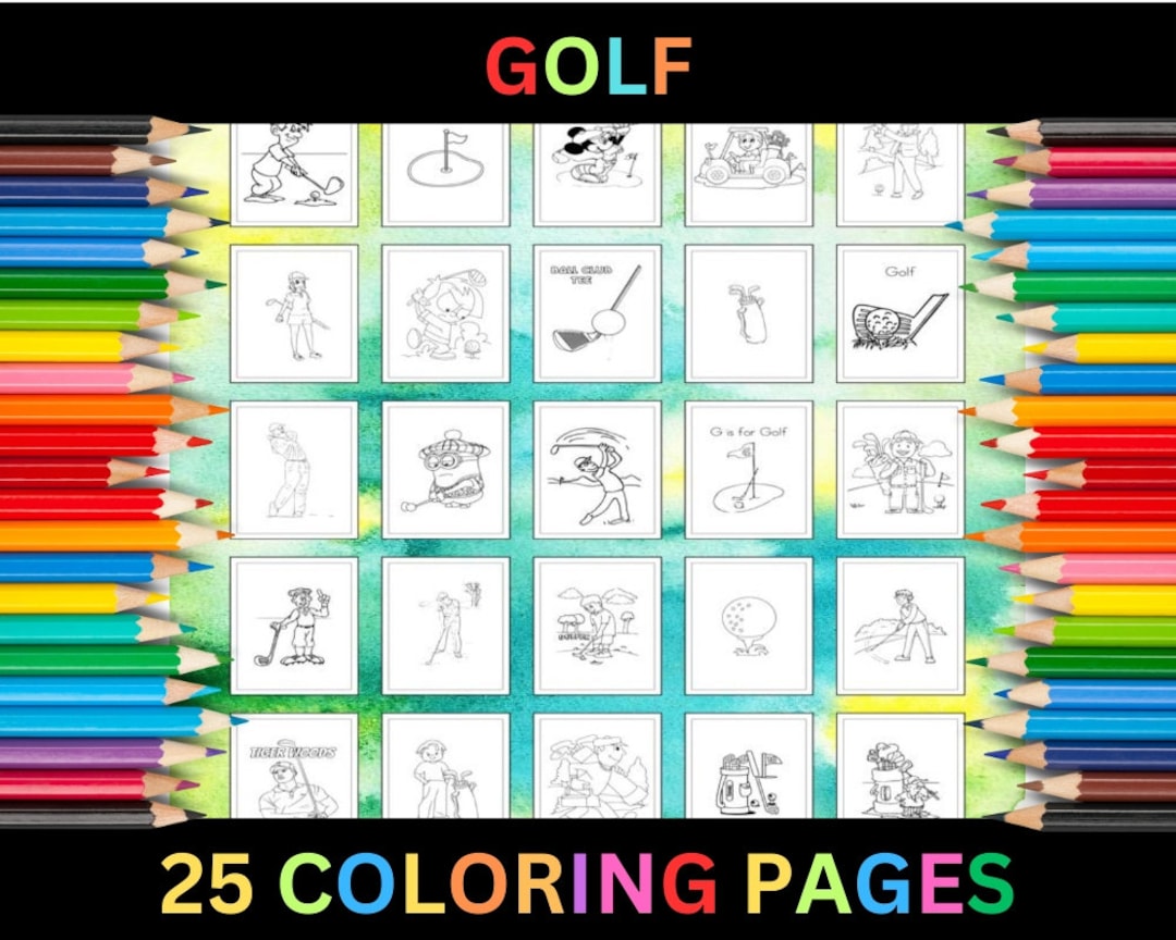 Printable Cute Golf Coloring Pages for Kids & Adults | 25 Pages ...