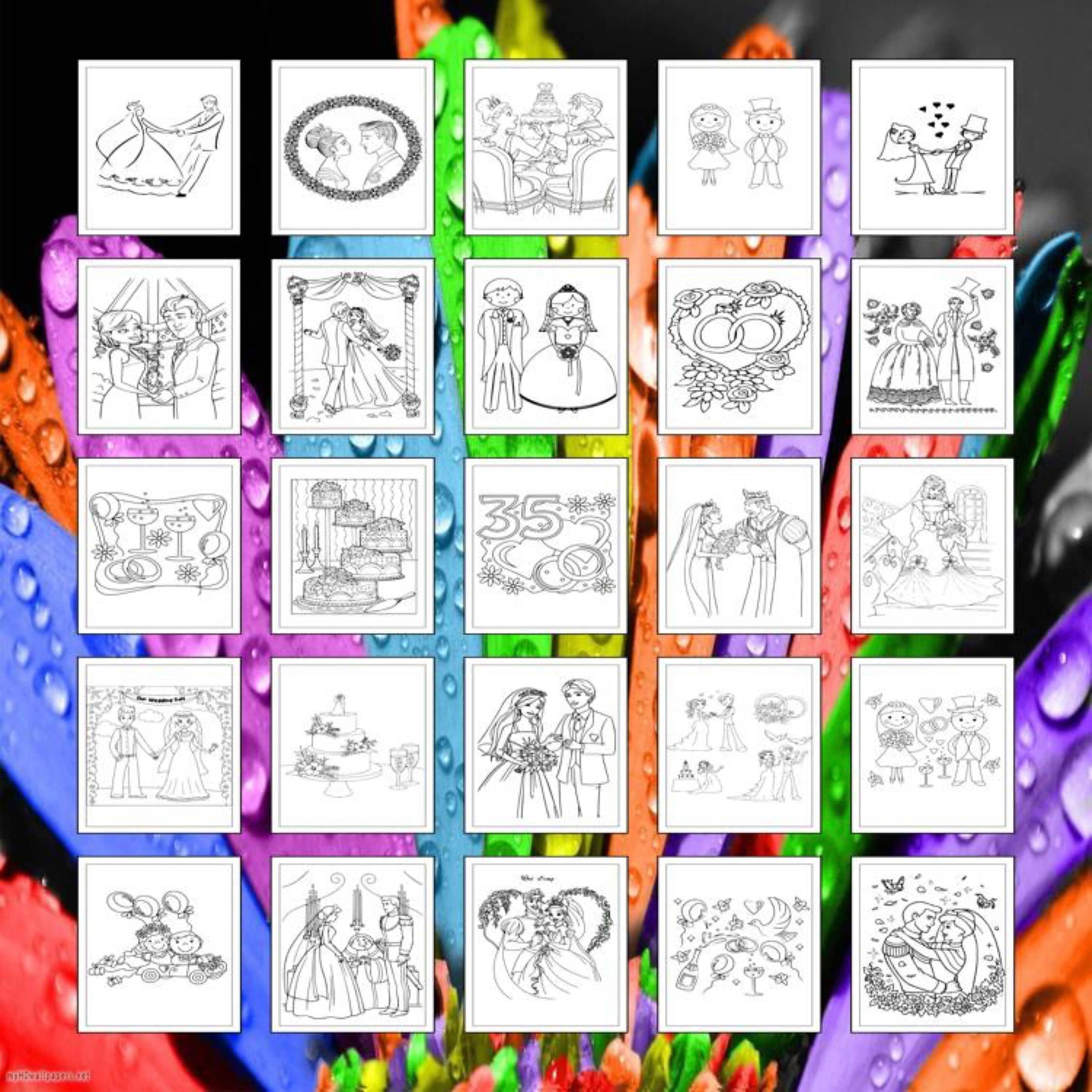 Printable Wedding Coloring Pages for Kids and Adults | 80 Pages ...
