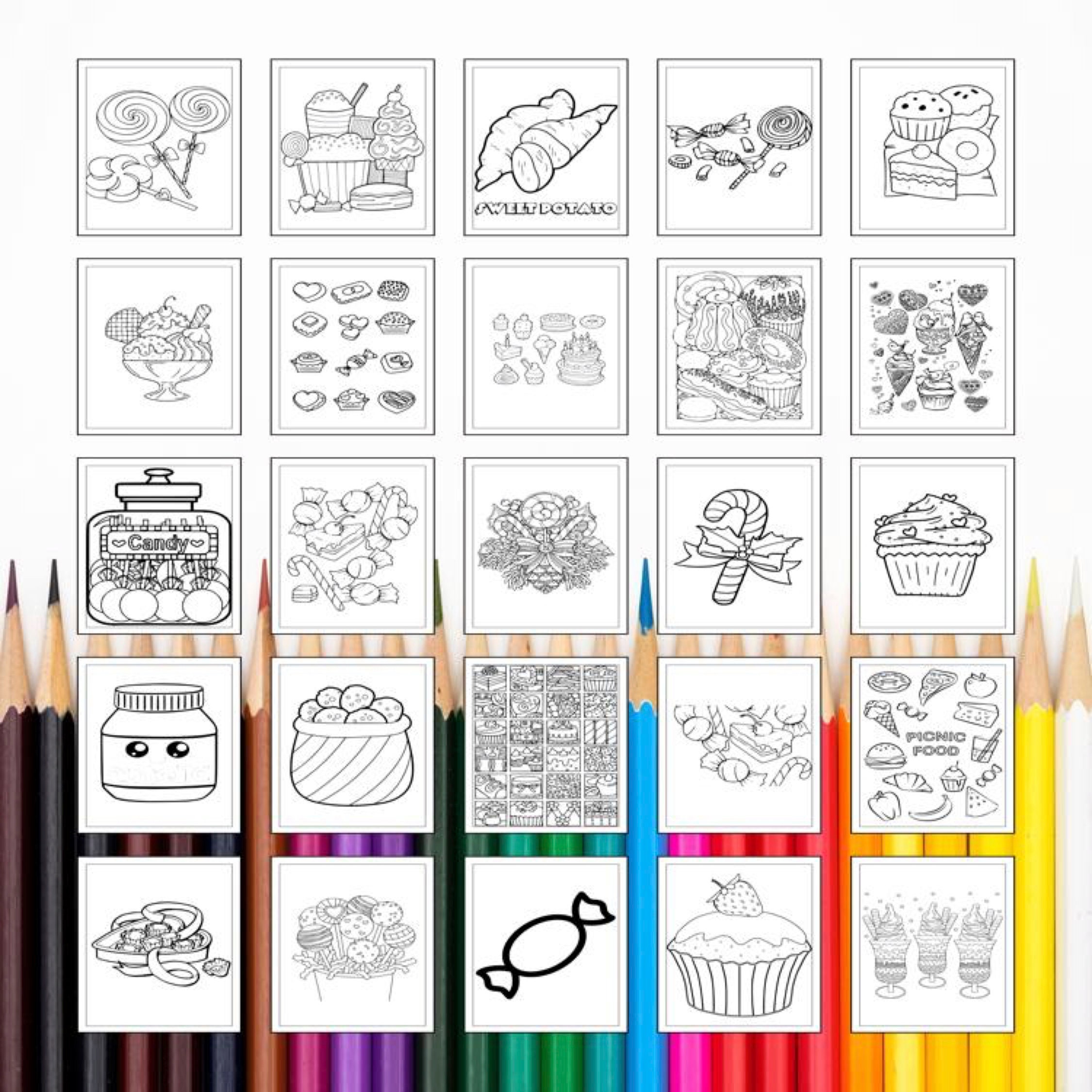 Printable Sweets Coloring Pages for Kids and Adults | 100 Pages ...