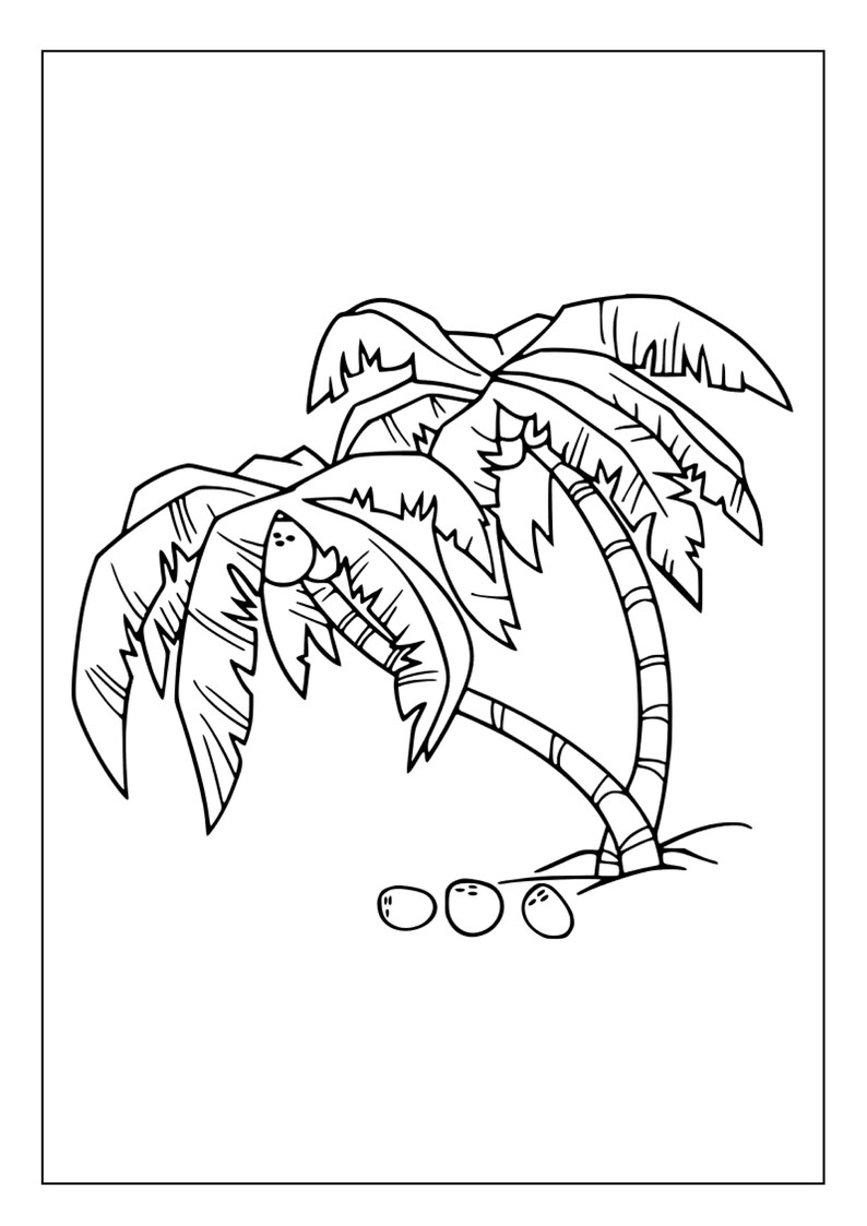 Printable Palm Tree Coloring Pages for Kids & Adults 30 Pages instant ...