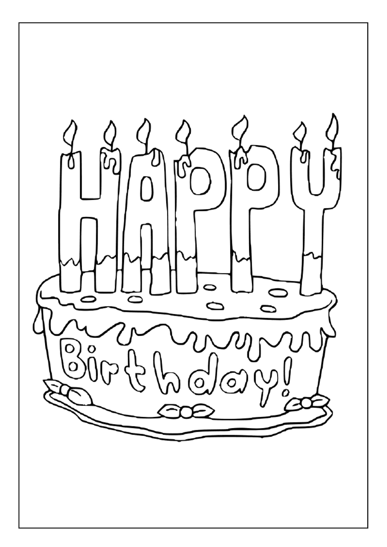 Printable Birthday Cake Coloring Pages for Kids & Adults | 45 Pages ...