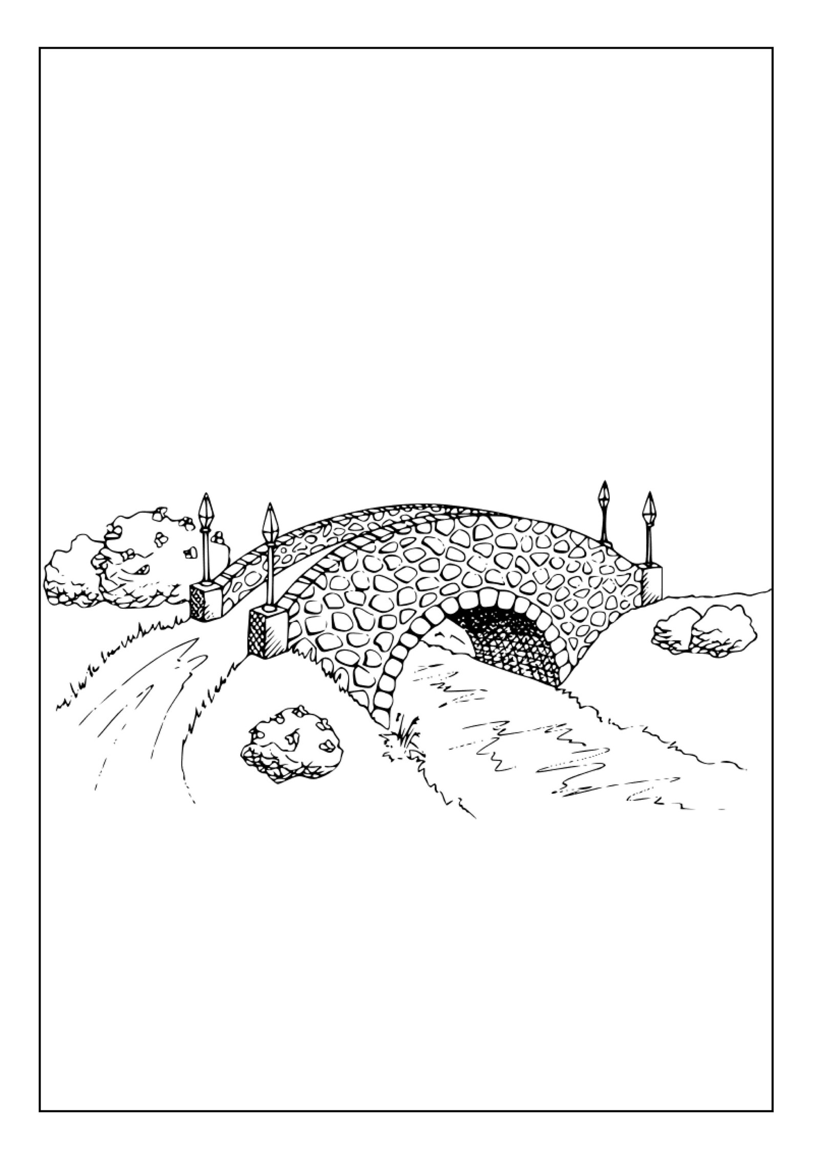 Printable Bridge Coloring Pages for Kids & Adults | 45 Pages | Instant ...