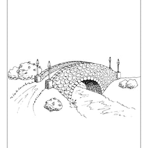 Printable Bridge Coloring Pages for Kids & Adults | 45 Pages | Instant ...