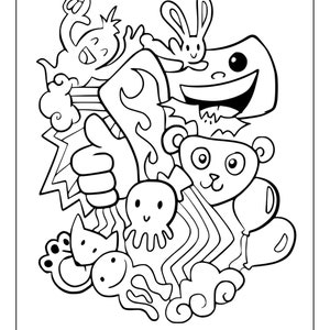 Printable Doodle Coloring Pages for Kids & Adults | 50 Pages | Instant ...