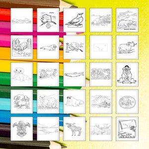 Printable Alaska Coloring Pages for Kids & Adults | 55 Pages | Instant ...