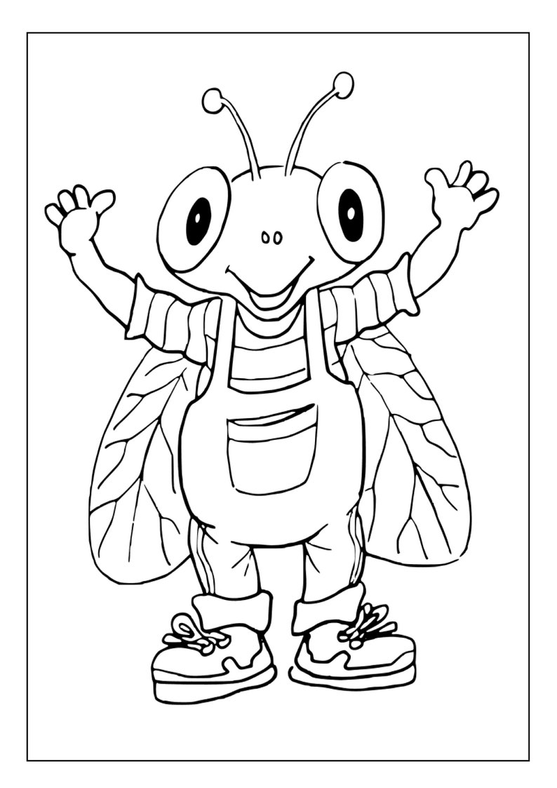 Printable Fly Coloring Pages for Kids & Adults | 25 Pages | Instant ...