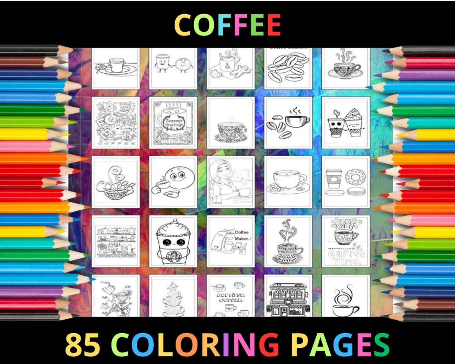 Printable Coffee Coloring Pages for Kids and Adults | 85 Pages ...