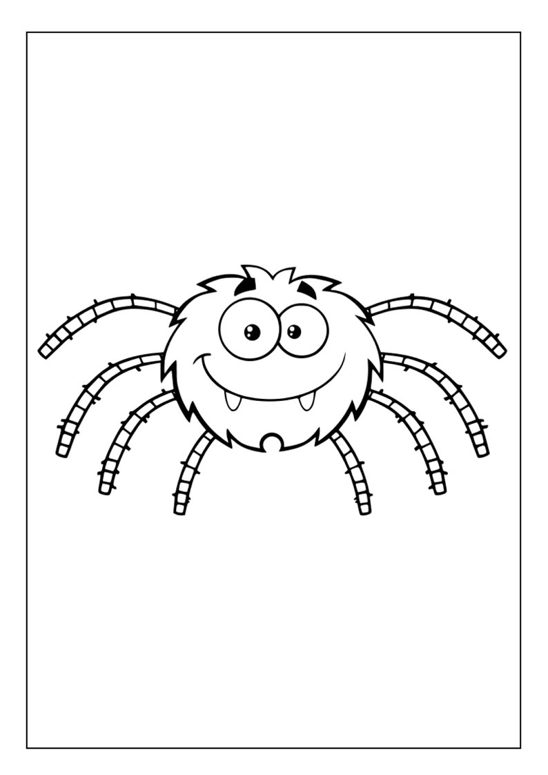 Printable Spiders Coloring Pages for Kids & Adults | 80 Pages | Instant ...