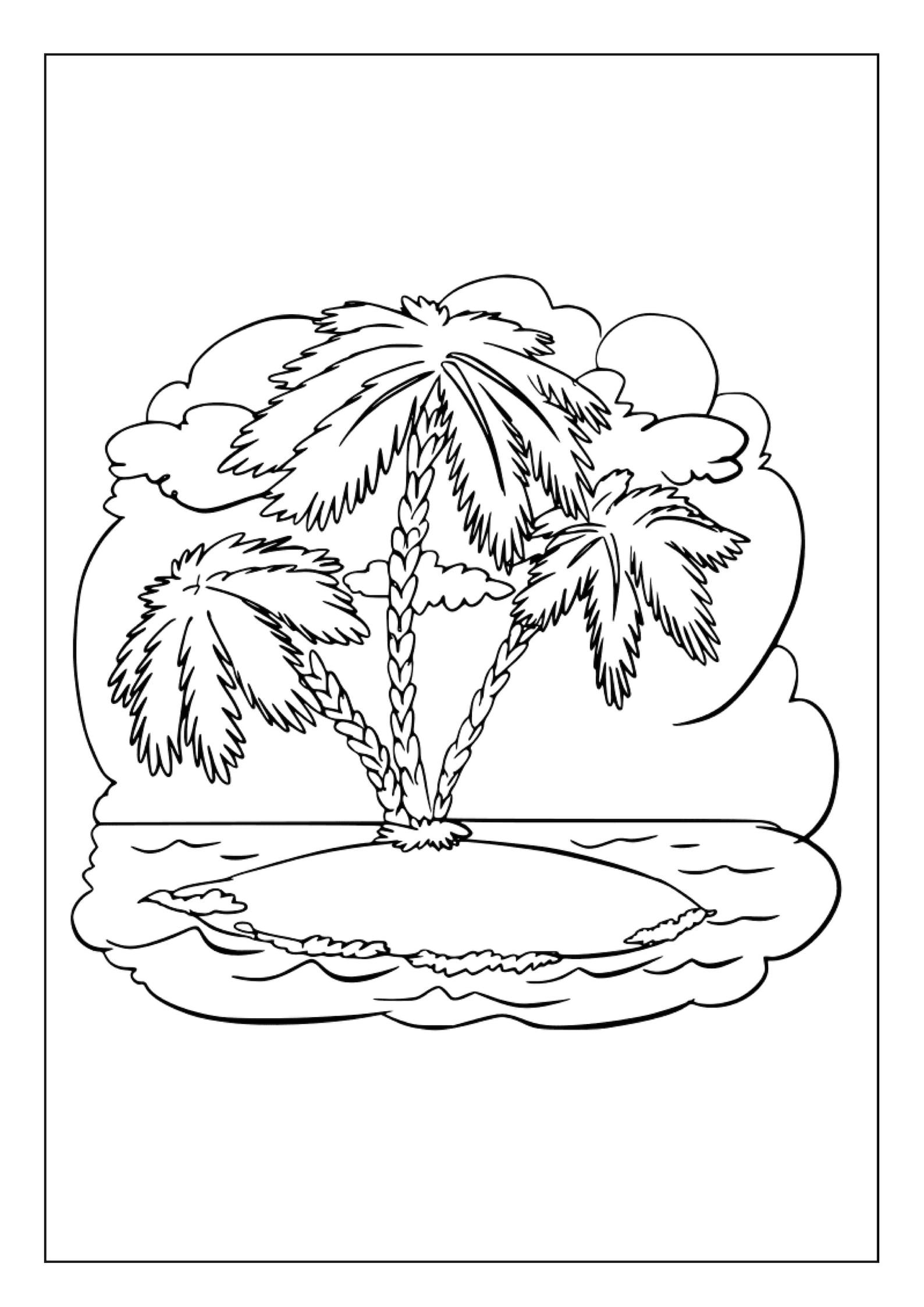 Printable Palm Tree Coloring Pages for Kids & Adults |30 Pages |instant ...