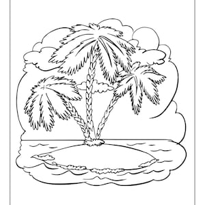 Printable Palm Tree Coloring Pages for Kids & Adults |30 Pages |instant ...