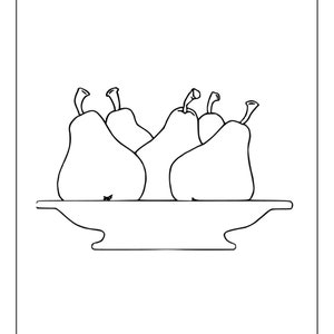 Printable Pear Coloring Pages for Kids & Adults | 35 Pages | Digital ...