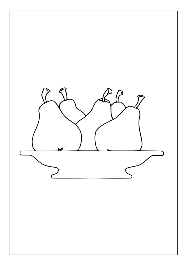 Printable Pear Coloring Pages for Kids & Adults | 35 Pages | Digital ...