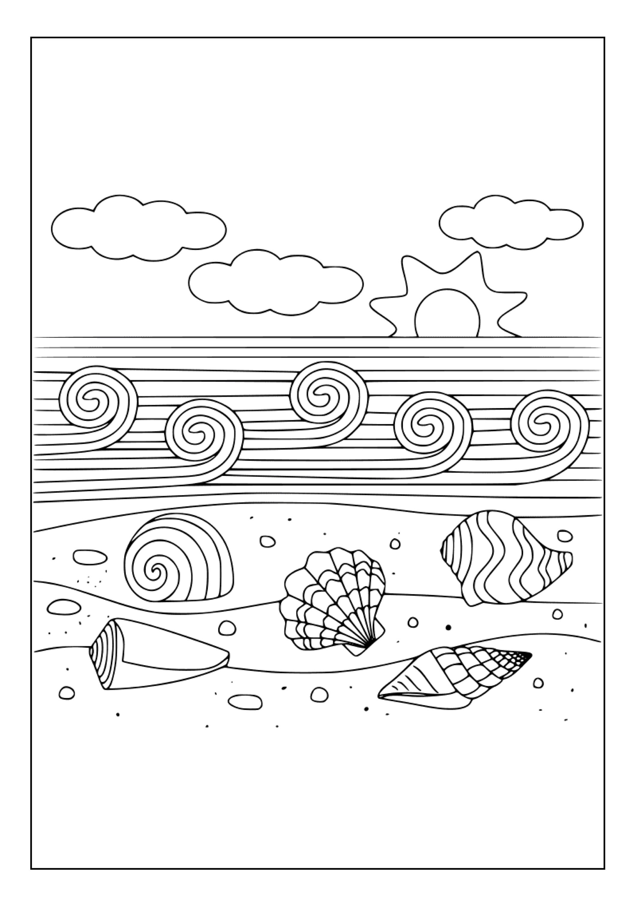 Printable Seashell Coloring Pages for Kids and Adults | 100 Pages ...
