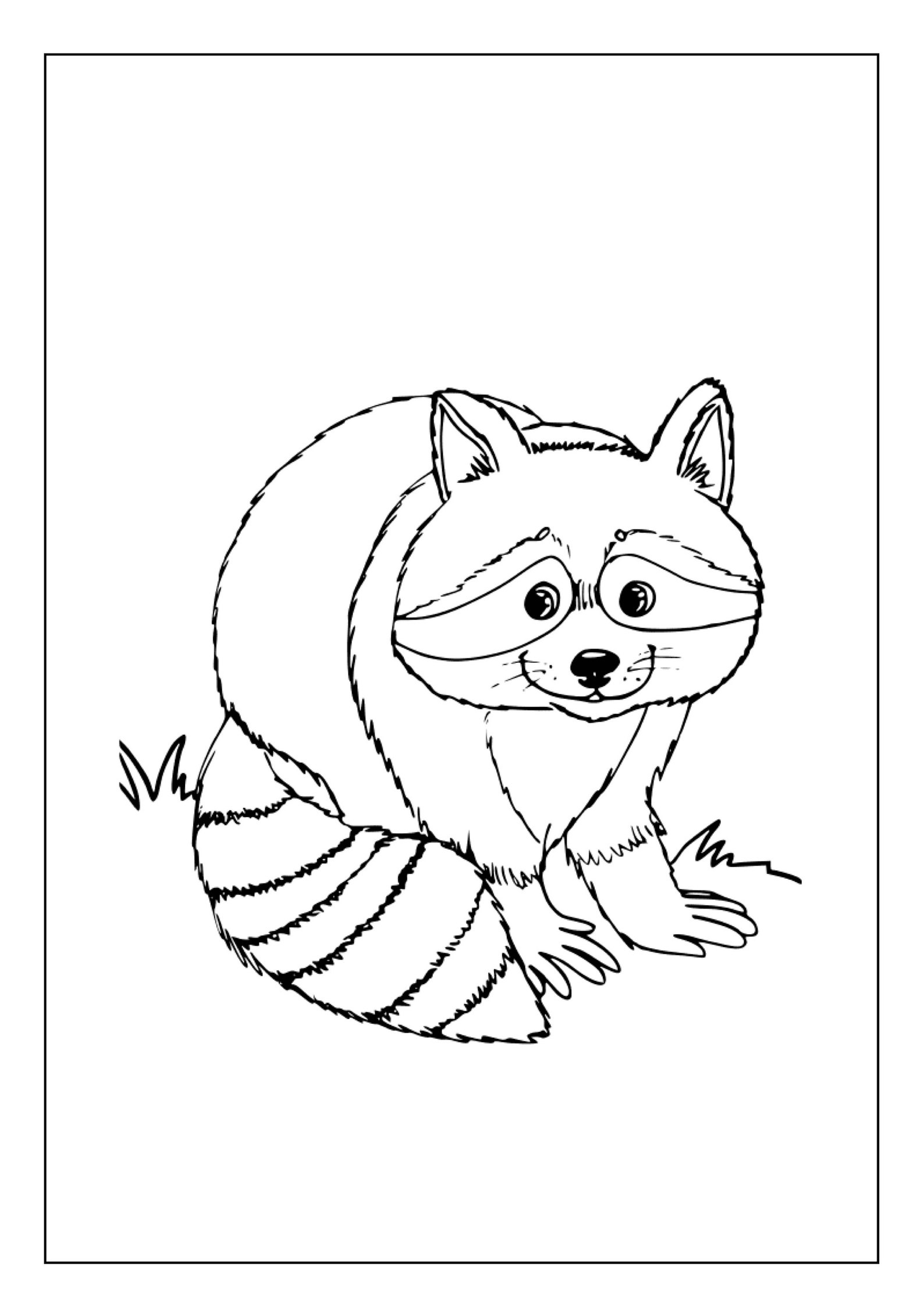Printable Raccoon Coloring Pages for Kids & Adults | 40 Pages | Instant ...