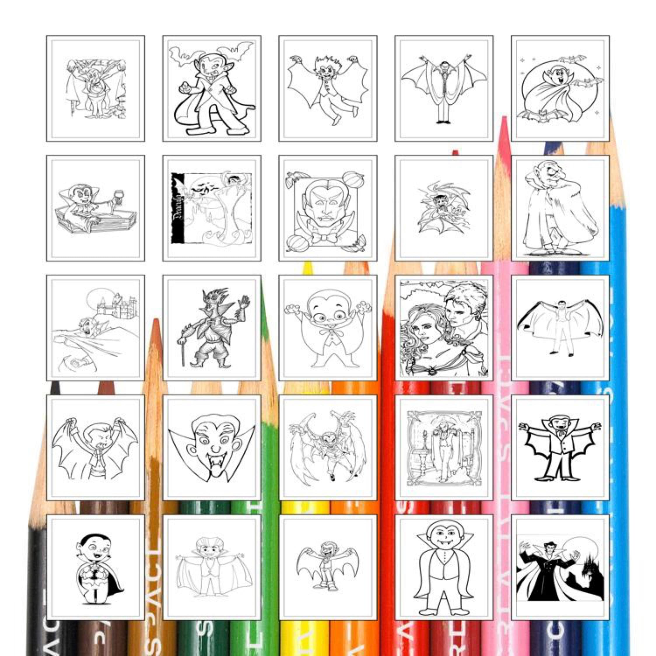 Printable Dracula Coloring Pages for Kids and Adults 90 Pages Instant ...