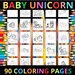 Printable Baby Unicorn Coloring Pages for Kids and Adults 90 - Etsy