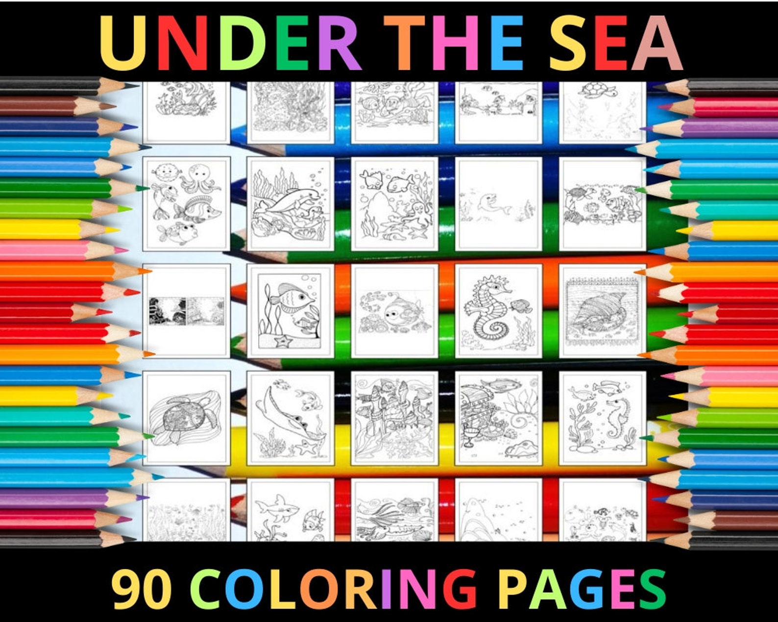Printable Under the Sea Coloring Pages for Kids and Adults |90 Pages ...
