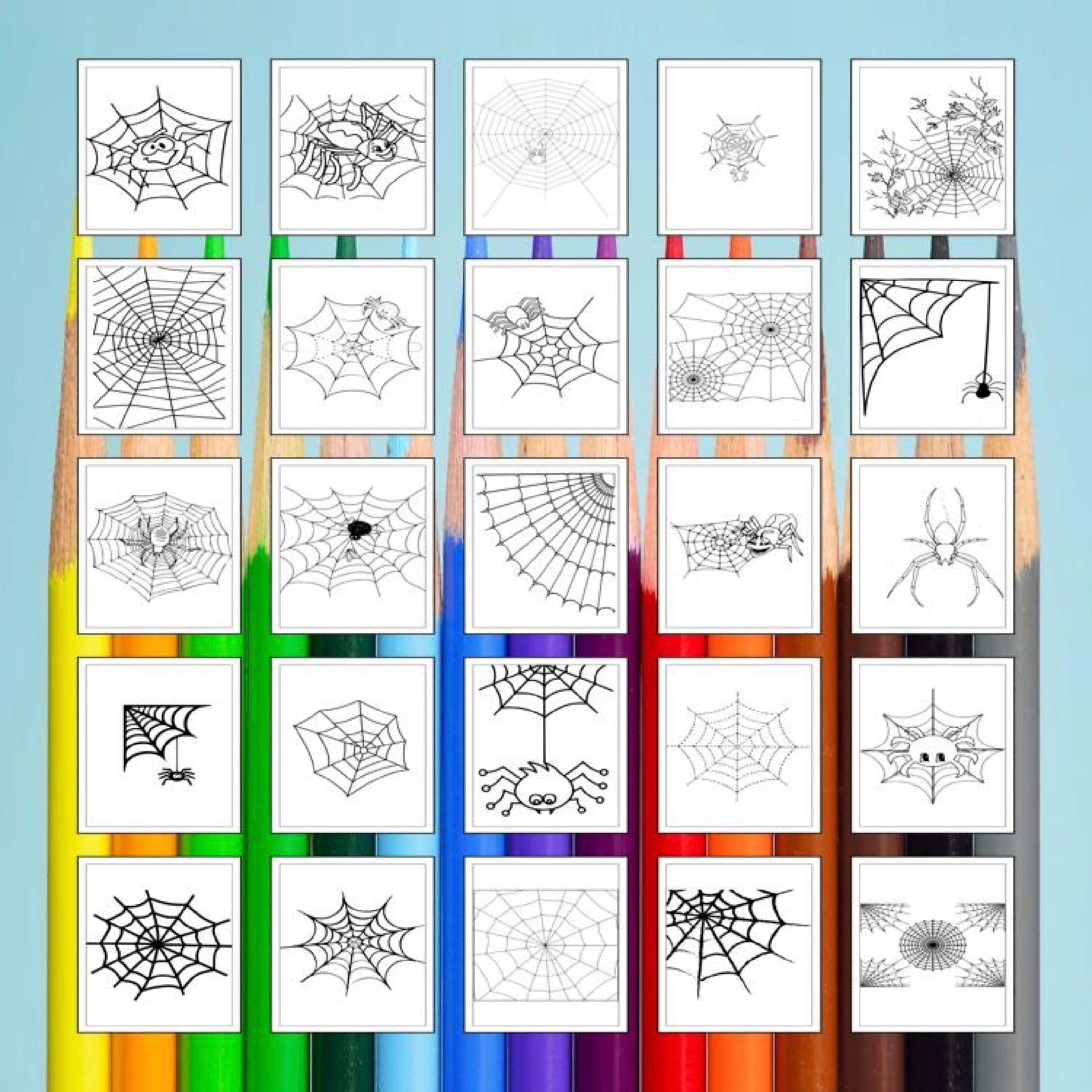 Printable Halloween Spider Web Coloring Pages for Kids & Adults | 90 ...