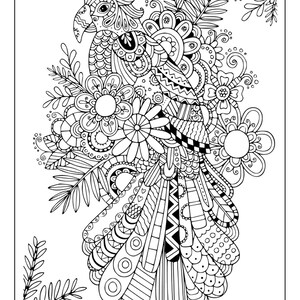Printable Zentangle Birds Coloring Pages for Kids & Adults | 25 Pages ...