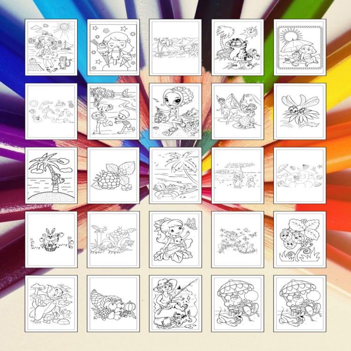 Printable Summer Coloring Pages for Kids and Adults | 100 Pages ...