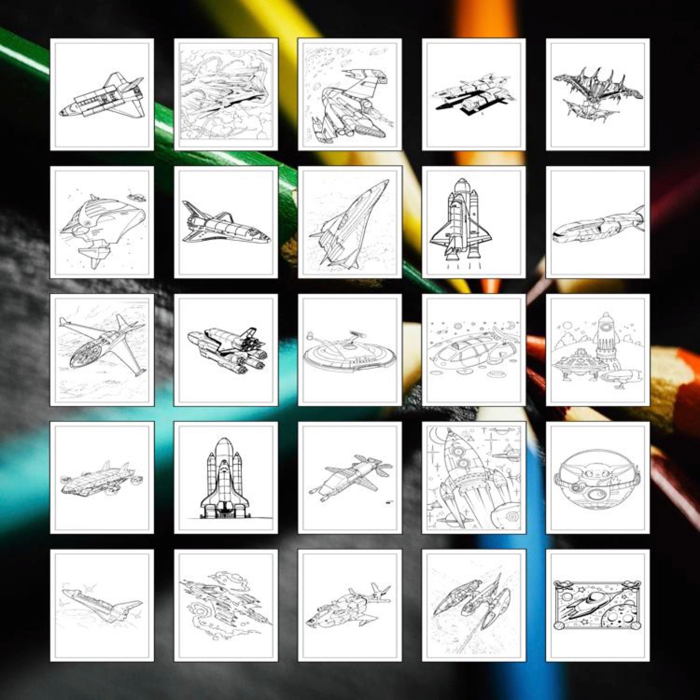 Printable Spaceship Coloring Pages for Kids & Adults | 65 Pages ...