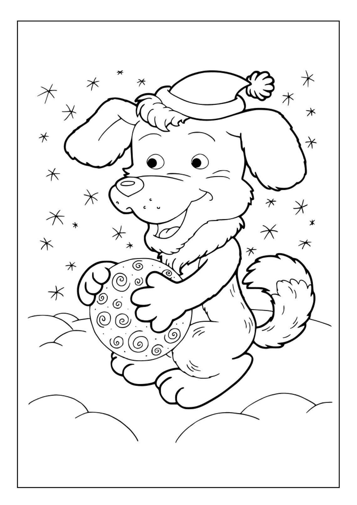 Printable Christmas Puppy Coloring Pages for Kids and Adults | 55 Pages ...