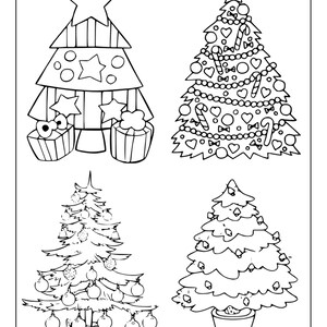 Printable Christmas Tree Coloring Pages for Kids and Adults | 100 Pages ...