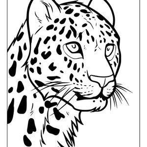 Printable Leopard Coloring Pages for Kids & Adults 65 Pages Instant ...