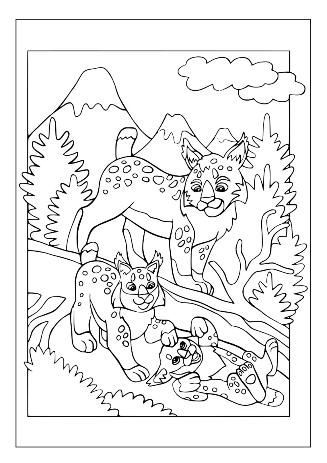 Printable Lynx Coloring Pages for Kids & Adults | 30 Pages | Instant ...